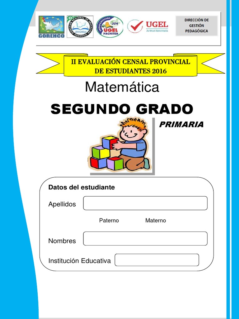 Prueba Ece de Matematica Segundo PDF | Descargar gratis PDF | Facebook | Informática y ...