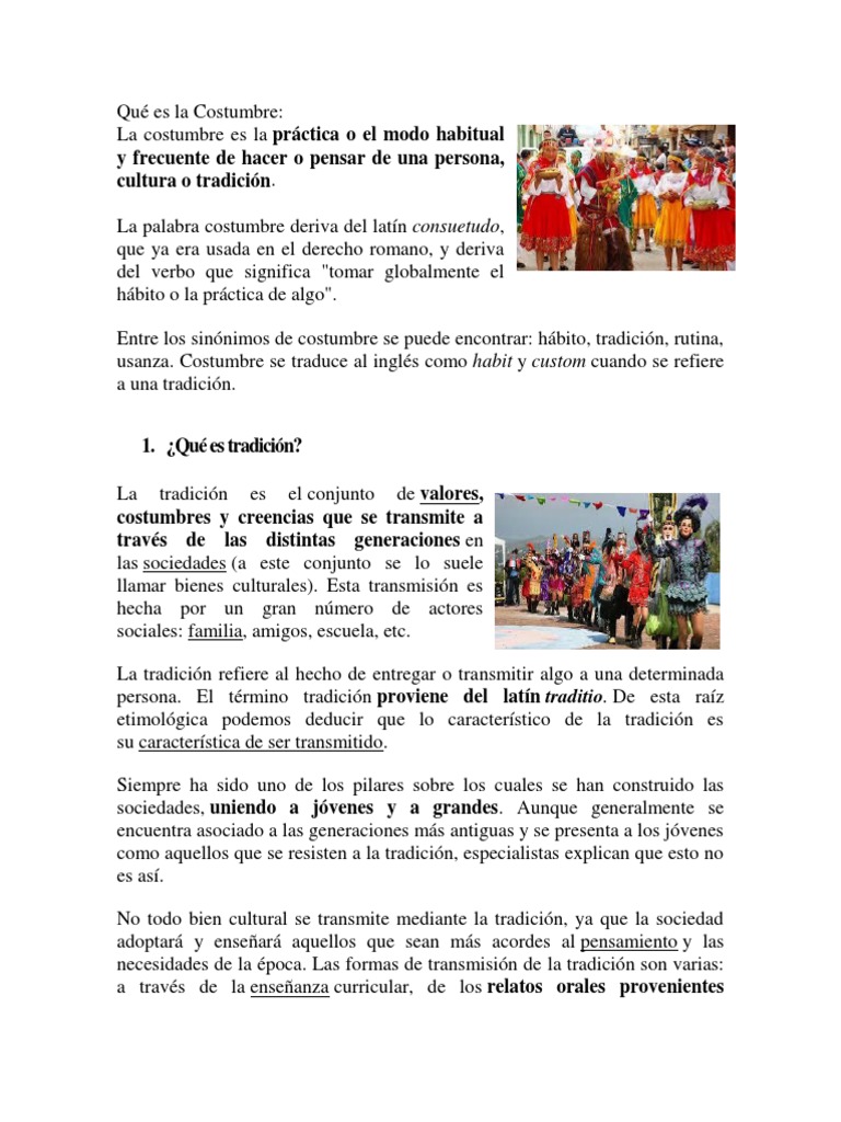 Qué Es La Costumbre | PDF