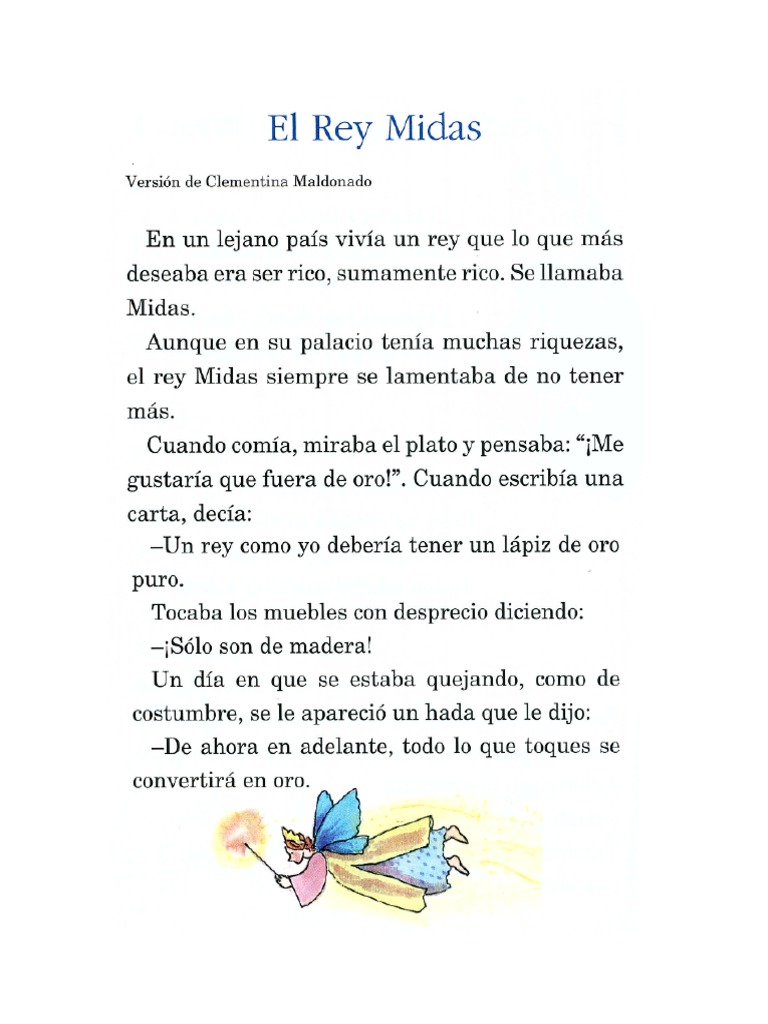 2°básico - Texto y Actividad - El Rey Midas PDF | PDF