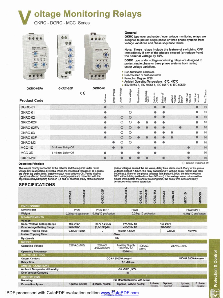 Voltage Relays Pdf Relay Electromagnetism