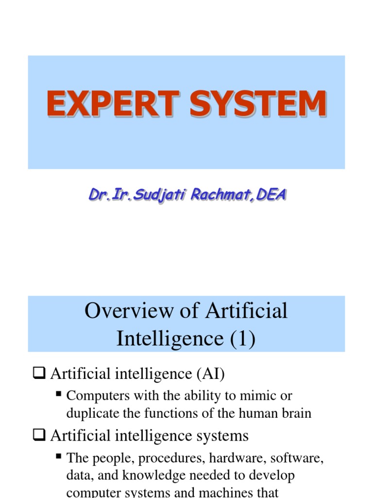 Ai Expert System Pdf Artificial Intelligence Intelligence Ai