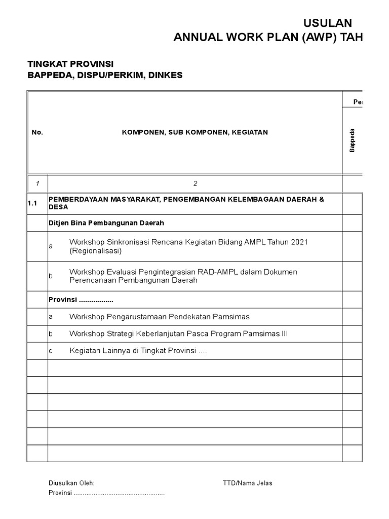 Form AWP Tahun 2020 | PDF