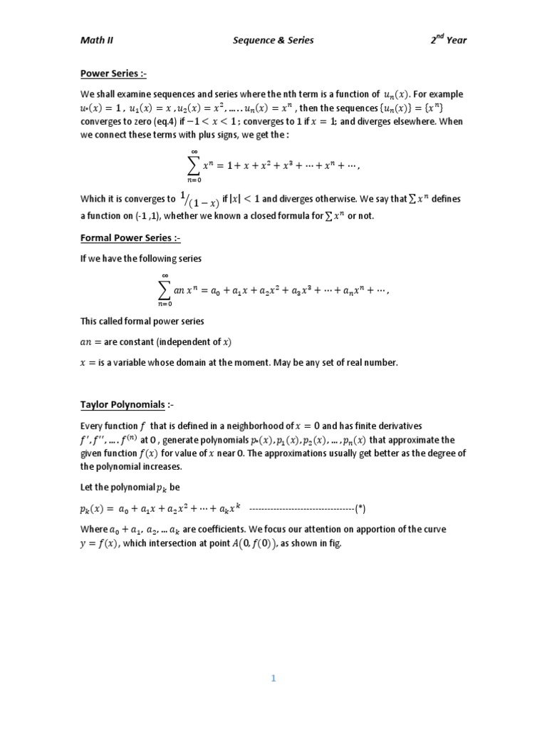 5 Power Series | PDF | Series (Mathematics) | Power Series