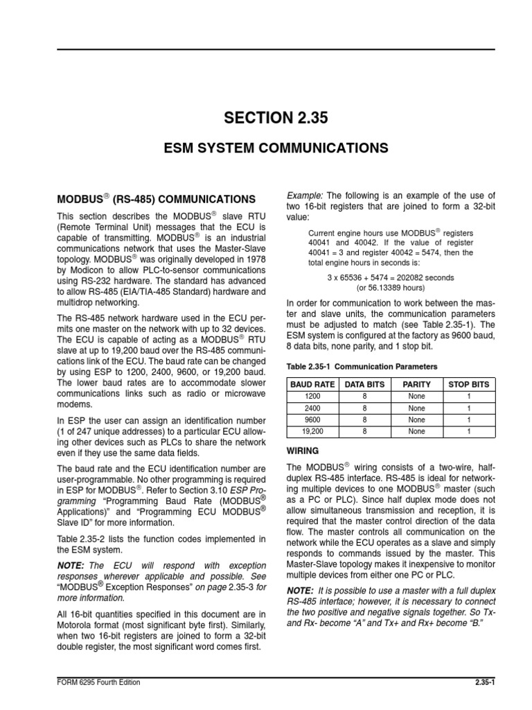SECTION 2.35: Esm System Communications | PDF | Programmable Logic ...