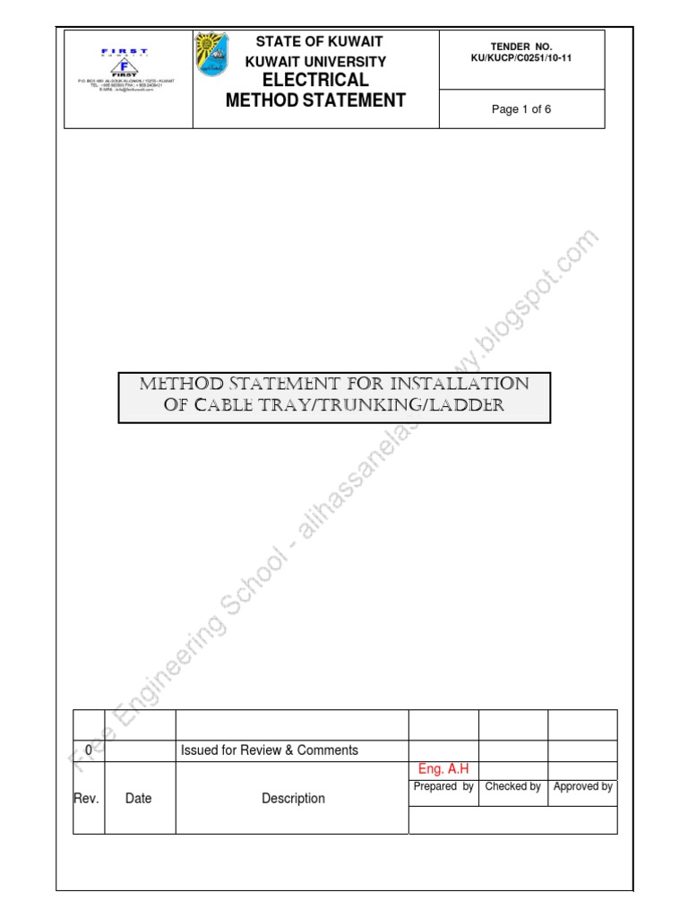 Method Statement For Installation | PDF | Economic Sectors | Building ...