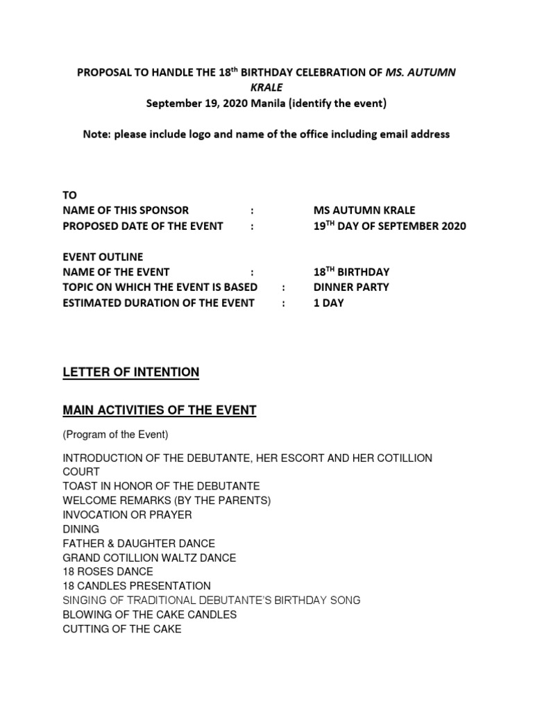 Proposal 18 Debut | PDF | Business