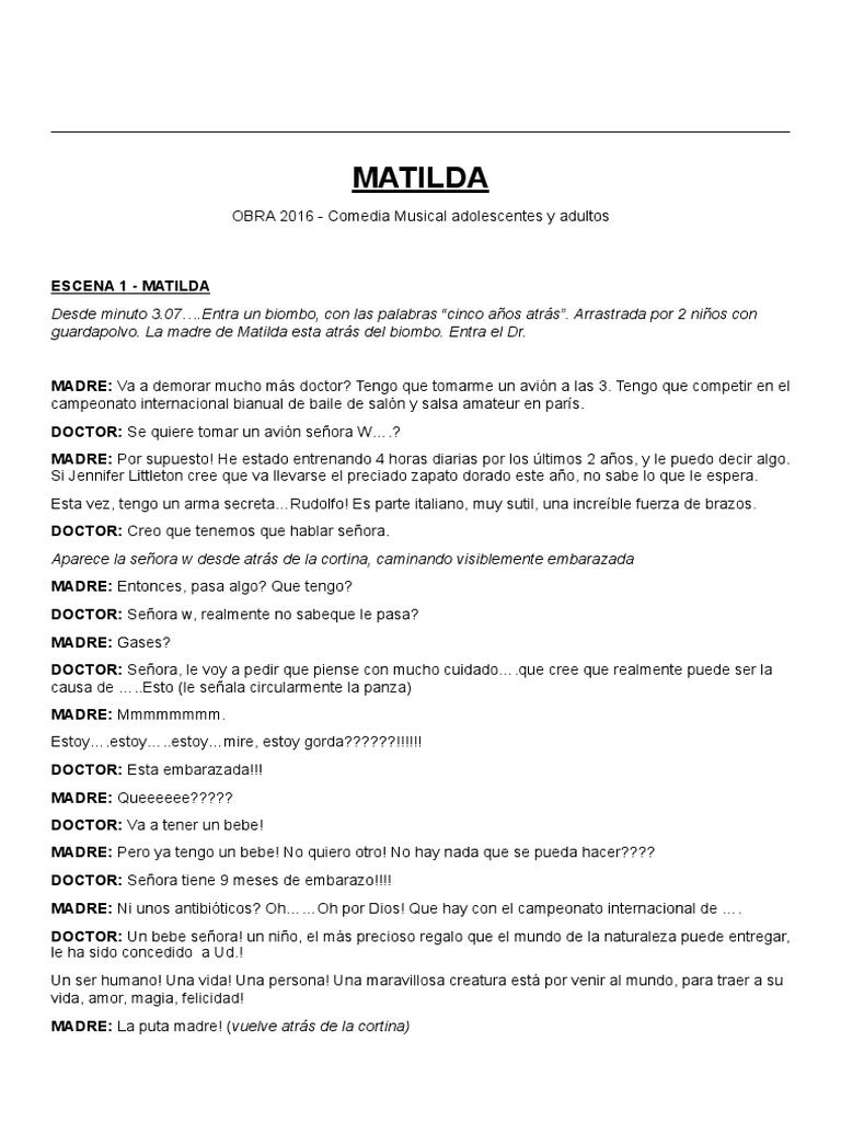 Guion Final Matilda 2016 | PDF