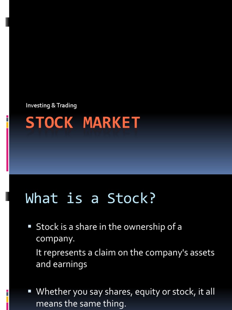 Presentation On Stock Market | PDF | Stocks | Stock Market