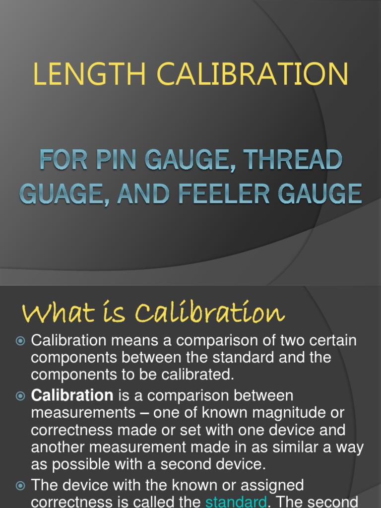 Length Calibration For Pin Gauge and Feeler Gauge. - Sarmiento | PDF ...