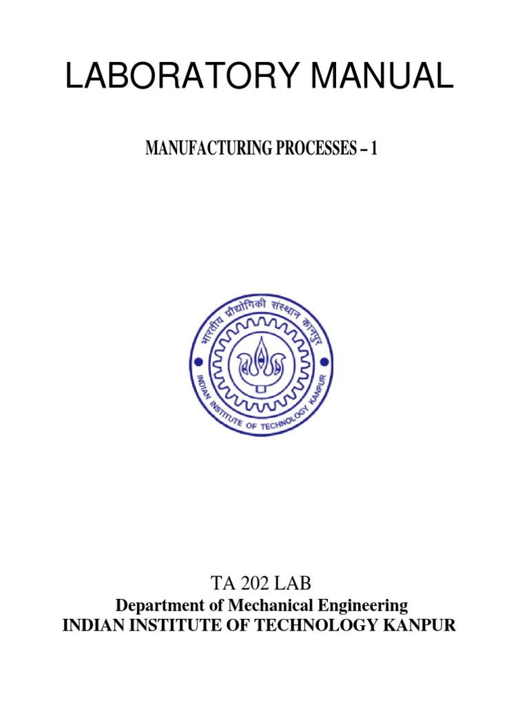 Laboratory Manual: Manufacturing Processes - 1 | PDF | Numerical ...