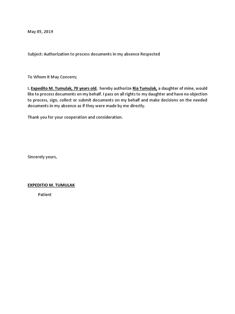 Authorization for Document Processing | PDF