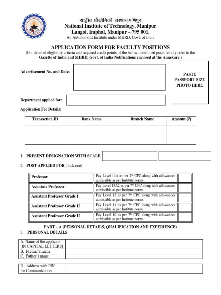 National Institute of Technology, Manipur Langol, Imphal, Manipur - 795 ...