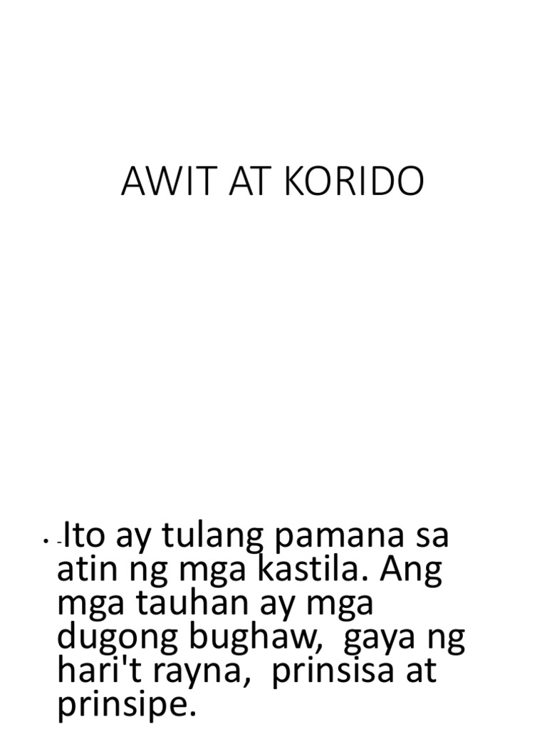 Awit at Korido | PDF