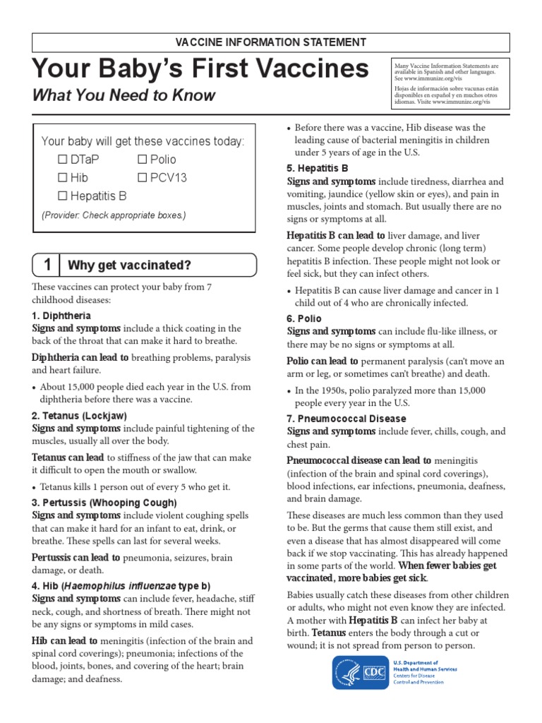 Your Baby's First Vaccines: What You Need To Know | PDF | Vaccines ...