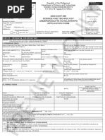 2026 DOST-SEI S&T Undergraduate Application Form I | PDF