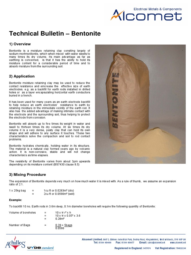 Technical Bulletin - Bentonite: 1) Overview | PDF | Soil | Building ...