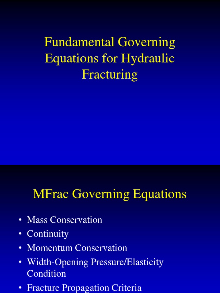 Fundamental Governing Equations For Hydraulic Fracturing | PDF ...