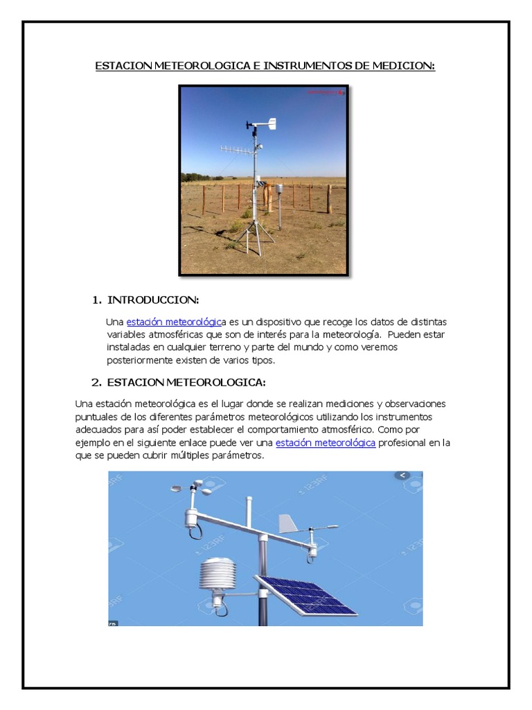Estacion Meteorologica e Instrumentos de Medicion | PDF | Meteorología ...