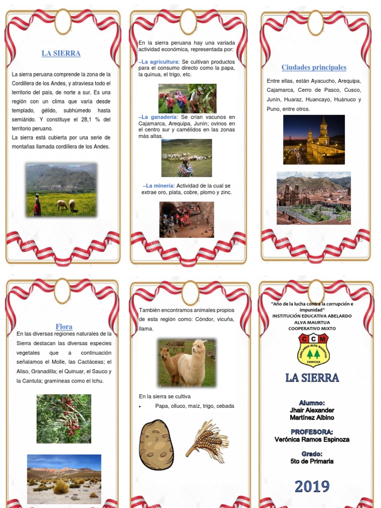 Triptico Sierra | PDF | Andes | Perú