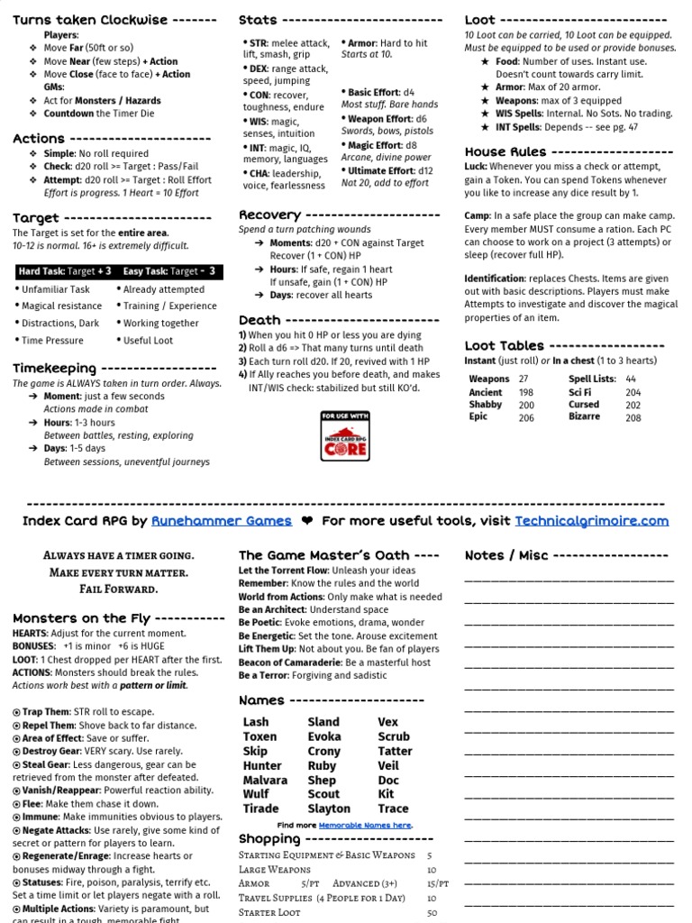 ICRPG Reference | PDF | Gaming | Role Playing Games