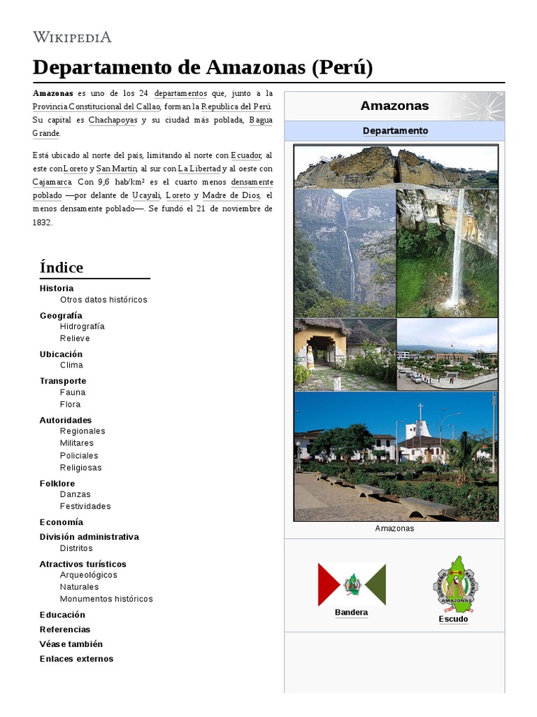 Departamento de Amazonas (Perú) | PDF | Naturaleza | Naturaleza