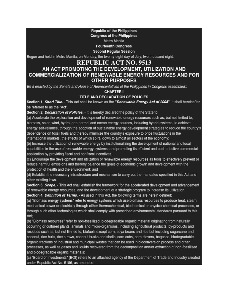 Renewable Energy Act of 2008 | PDF | Hydroelectricity | Value Added Tax