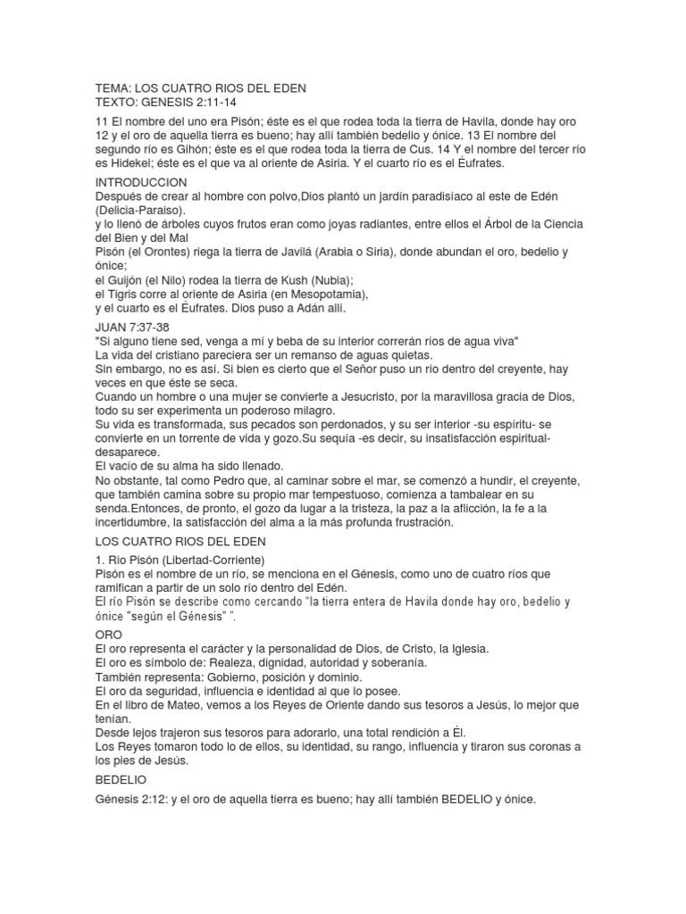 Los Cuatro Rios Del Eden | PDF | Eufrates | Tigris