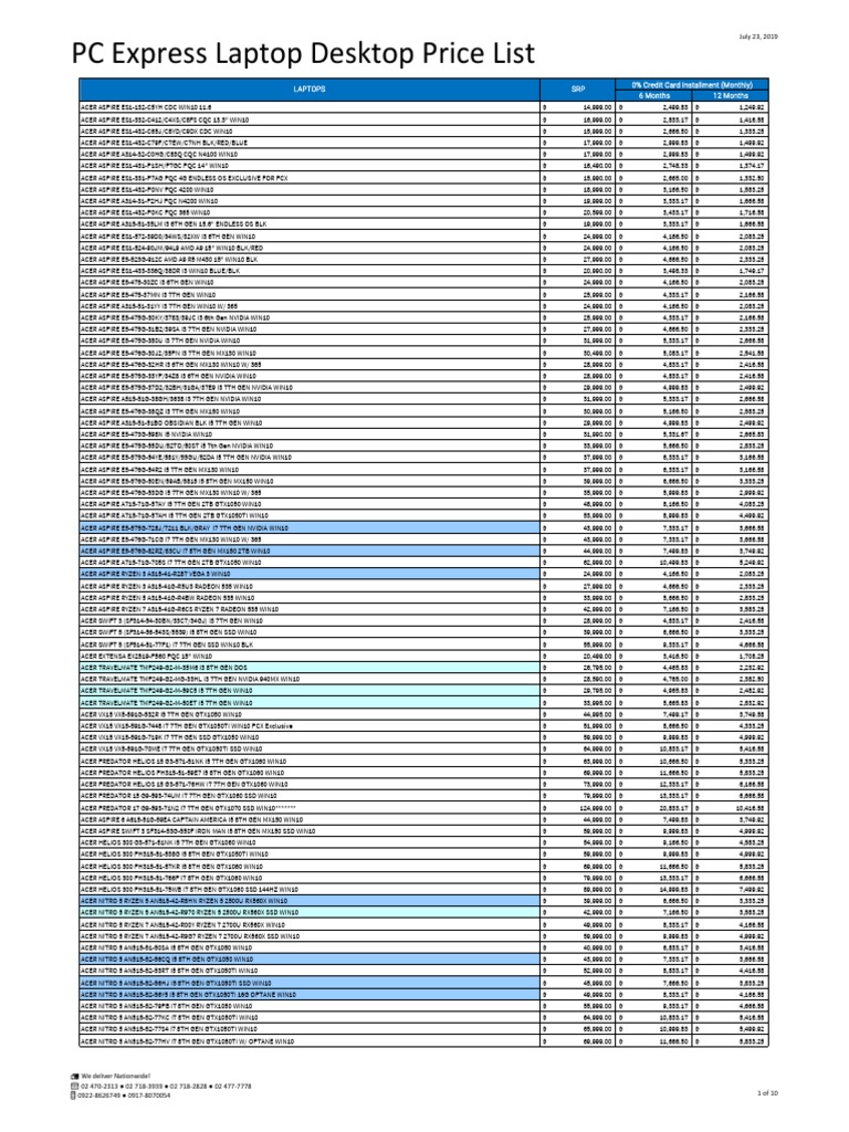 2019-07-23 - PC Express - Laptop and Desktop Price List | PDF | Office ...