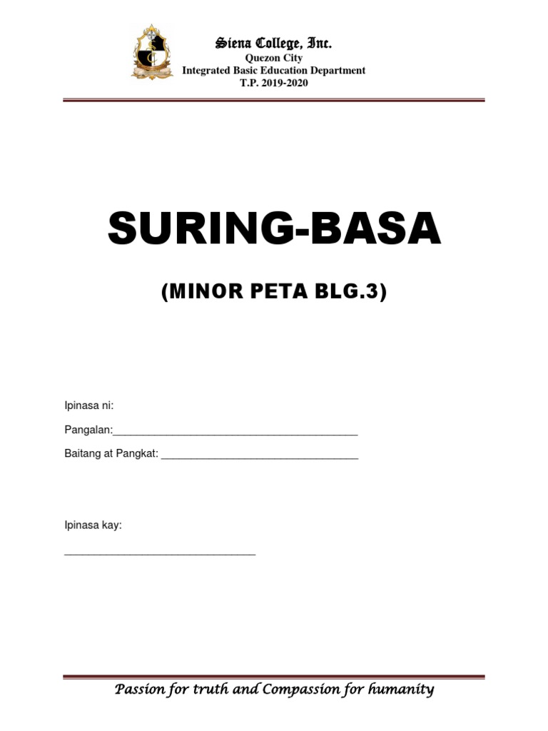Suring-Basa: (Minor Peta Blg.3) | PDF | Philippines