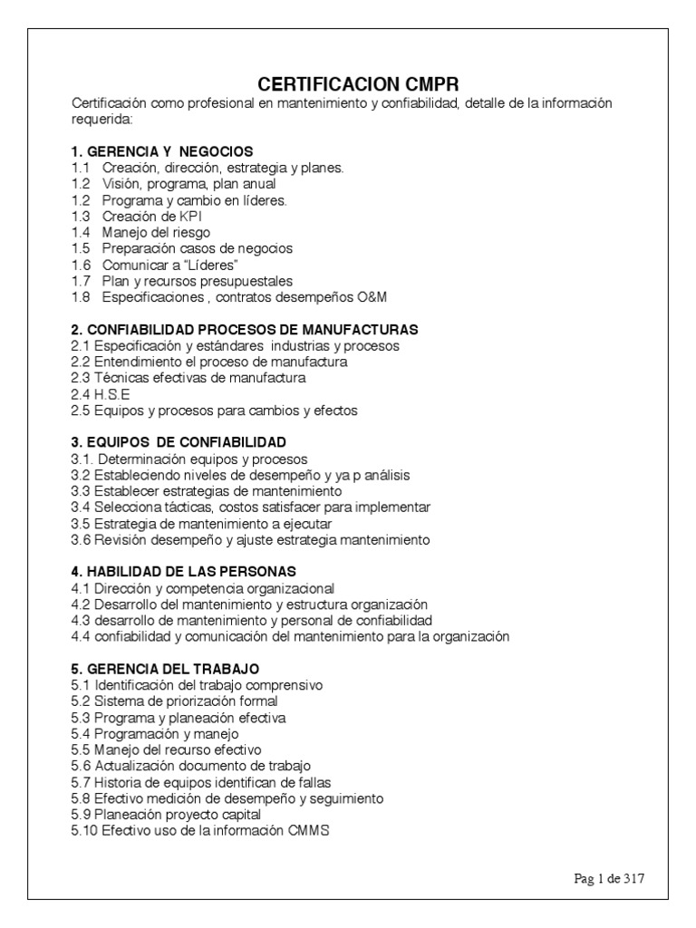 CMRP Training | PDF | Ingeniería de confiabilidad | Planificación