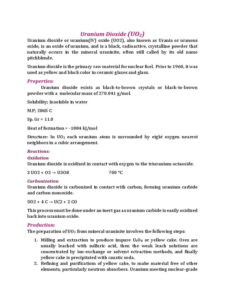 Uranium Dioxide | PDF | Uranium | Nuclear Physics