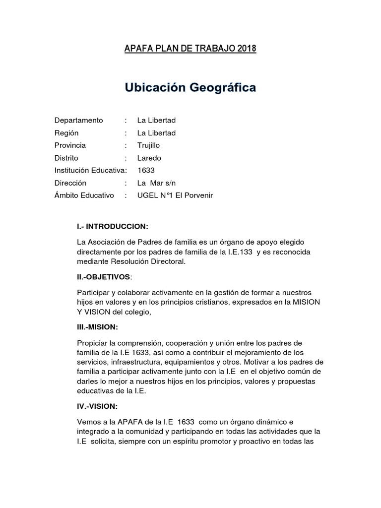Apafa Plan de Trabajo 1633 | Descargar gratis PDF | Science | Ciencia (general)