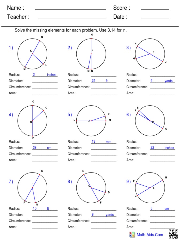 Circumference and Area of Circles | PDF | Teaching Mathematics | Nature