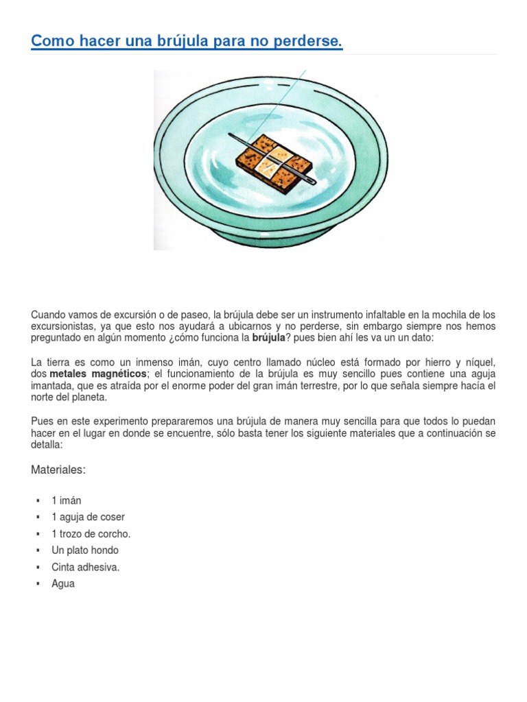 Como Hacer Una Brújula para No Perderse | PDF