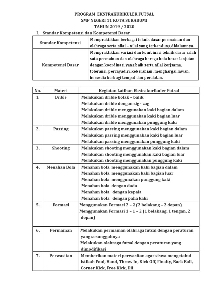 Program Latihan Futsal | PDF