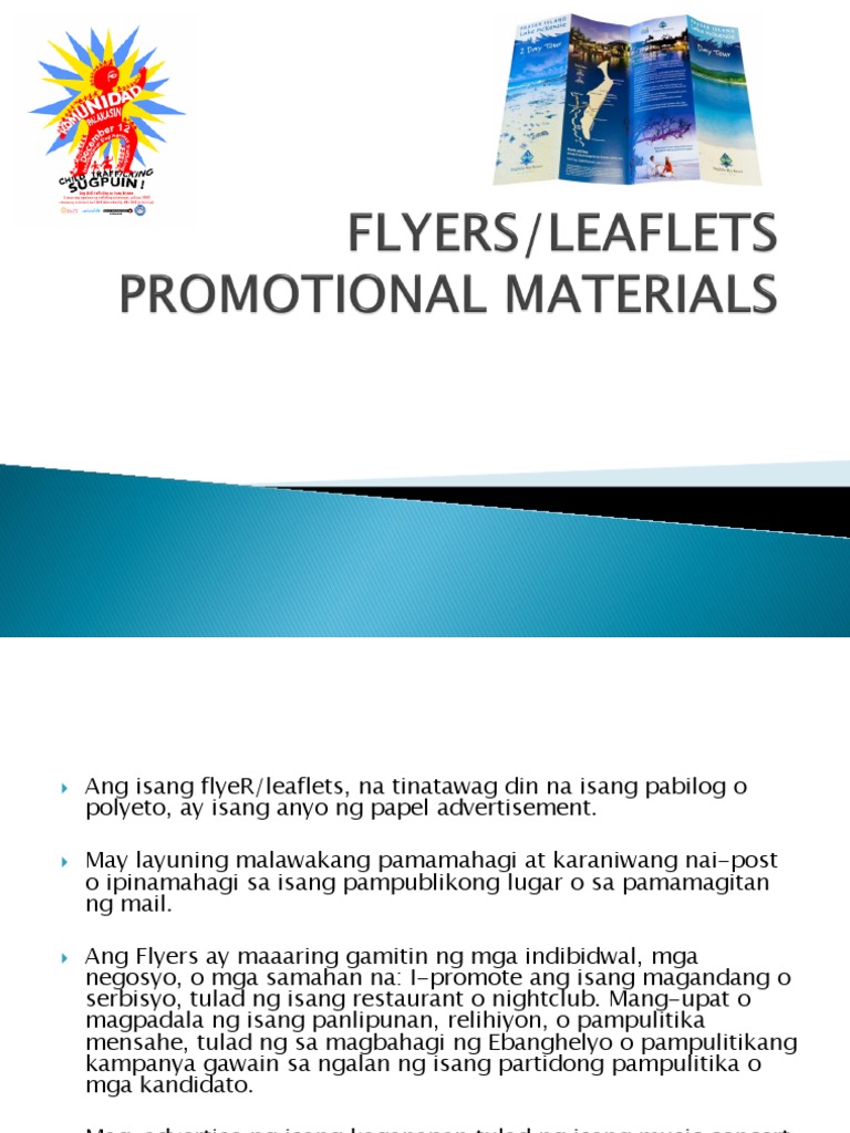 Flyers Leaflets Promotional Materials | PDF