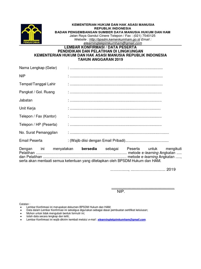 Lembar Konfirmasi | PDF