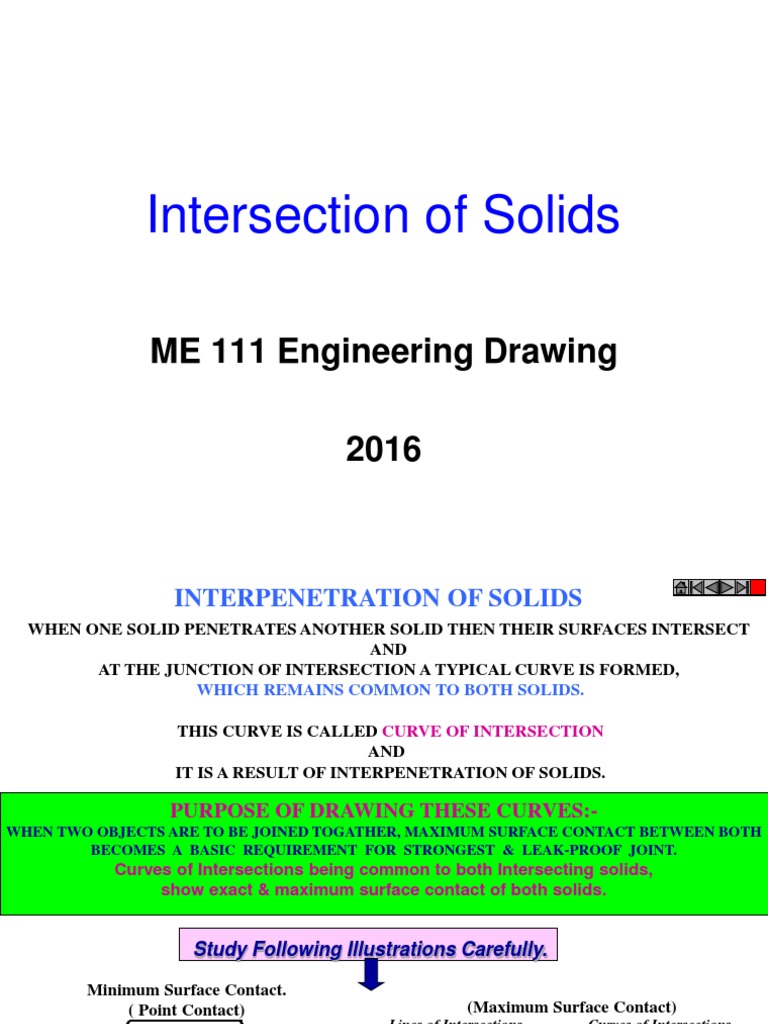 Intersection of Solids: ME 111 Engineering Drawing | PDF | Geometry ...