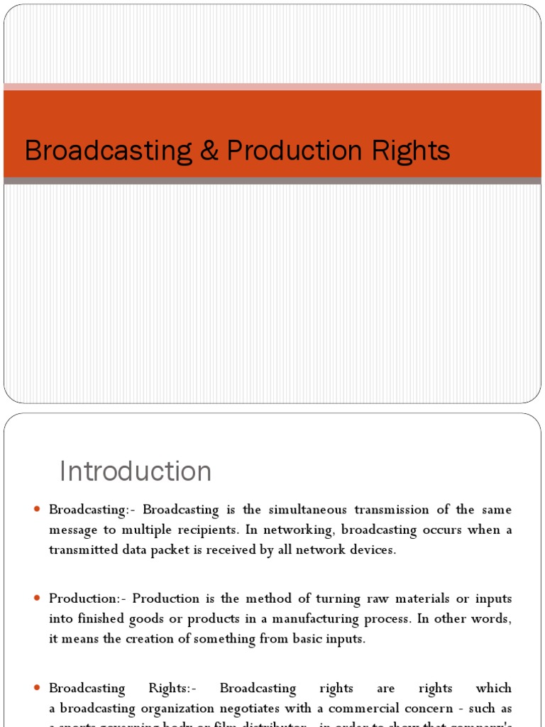 Broadcasting & Production Rights | PDF | Broadcasting | News