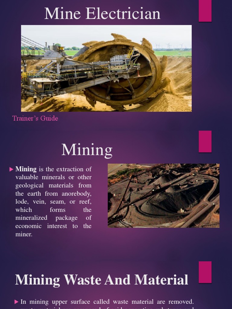 Mine Electrician: Trainer's Guide | PDF | Surface Mining | Mining