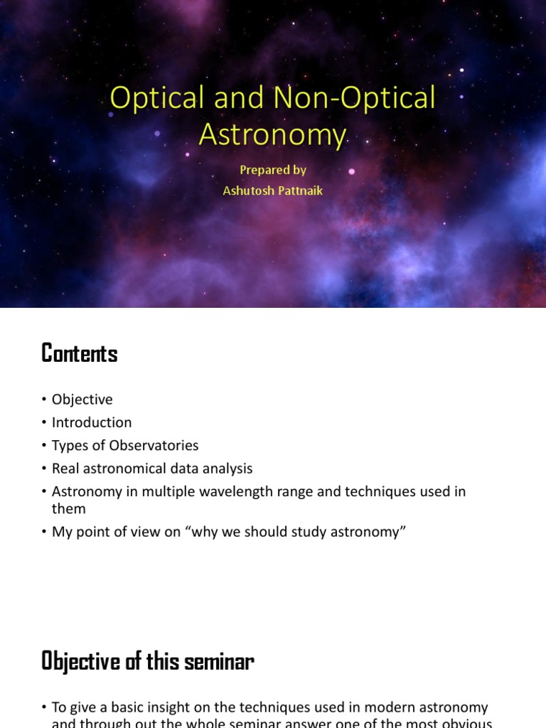 Optical and Non-Optical Astronomy | PDF | Redshift | Astronomy