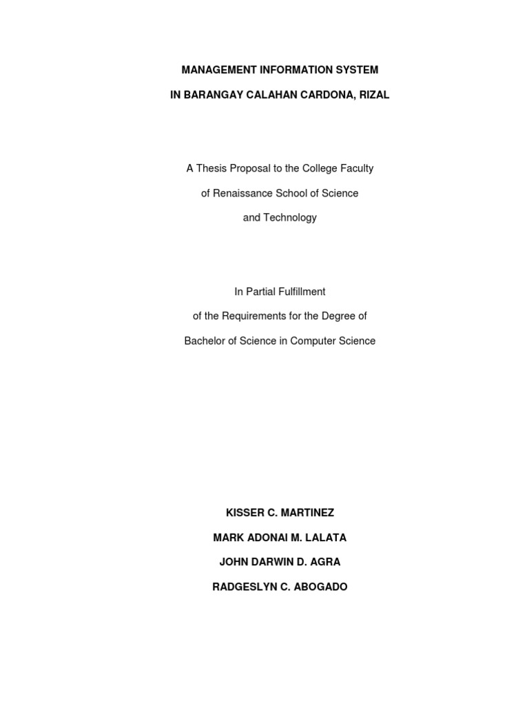 Barangay Management Information System Chapter1 | PDF | Laptop ...