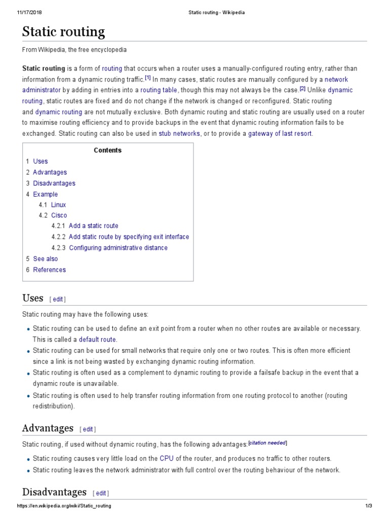 Static Routing Pdf Routing Router Computing 2304