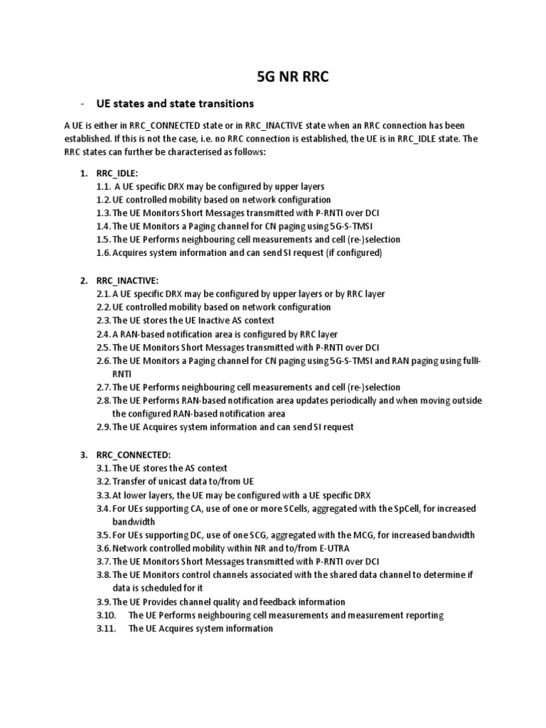 5G NR RRC | PDF