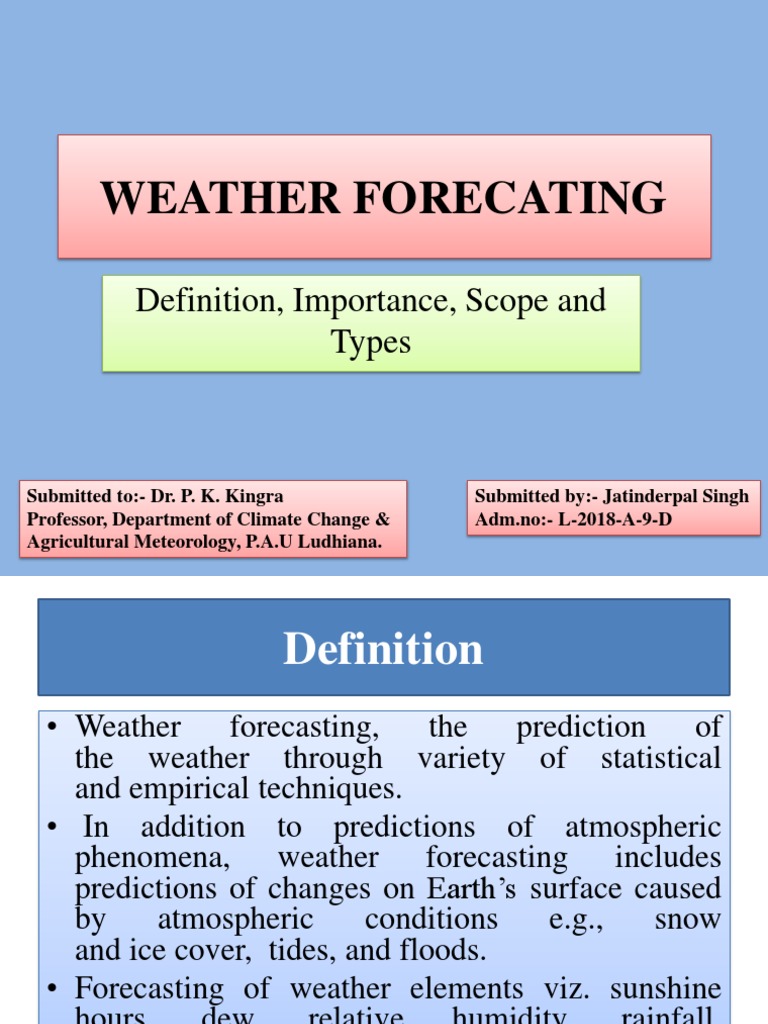 WEATHER FORECASTING TECHNIQUES AND APPLICATIONS | PDF | Weather ...
