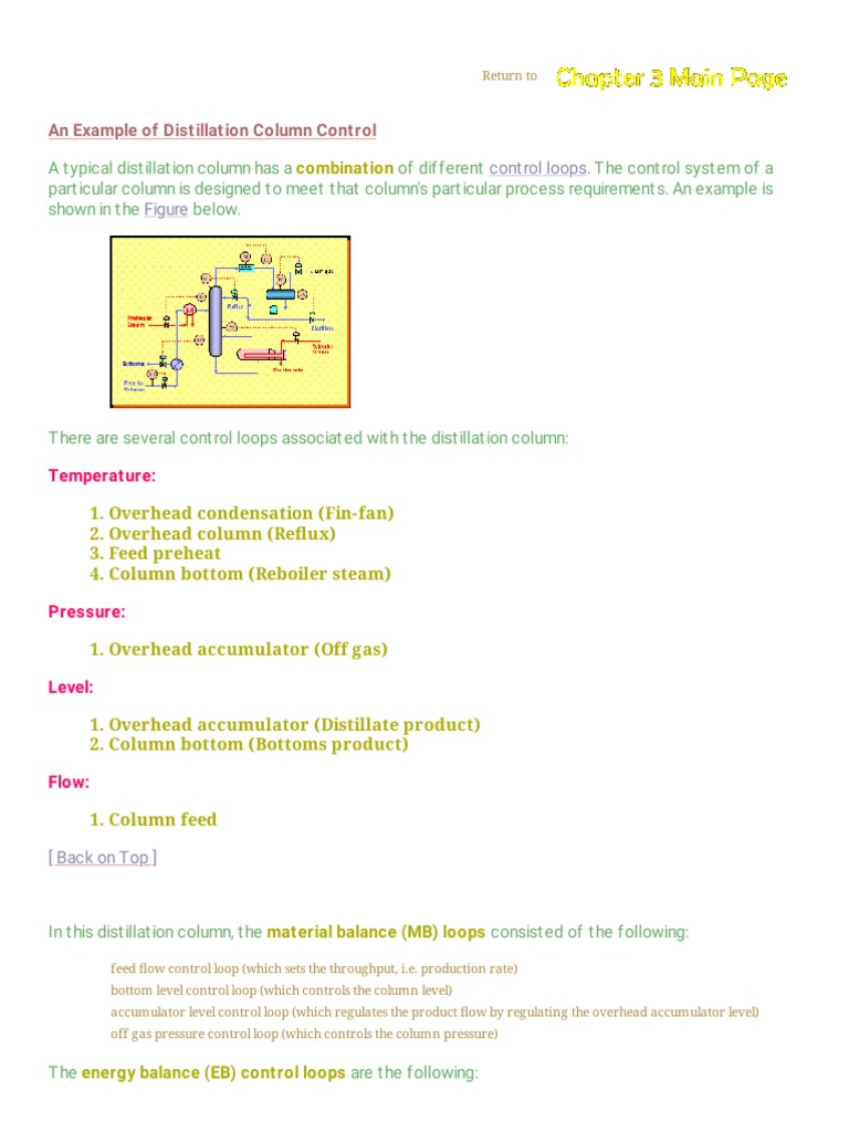 Plant Operations - Distillation Control - Example | PDF | Heat ...