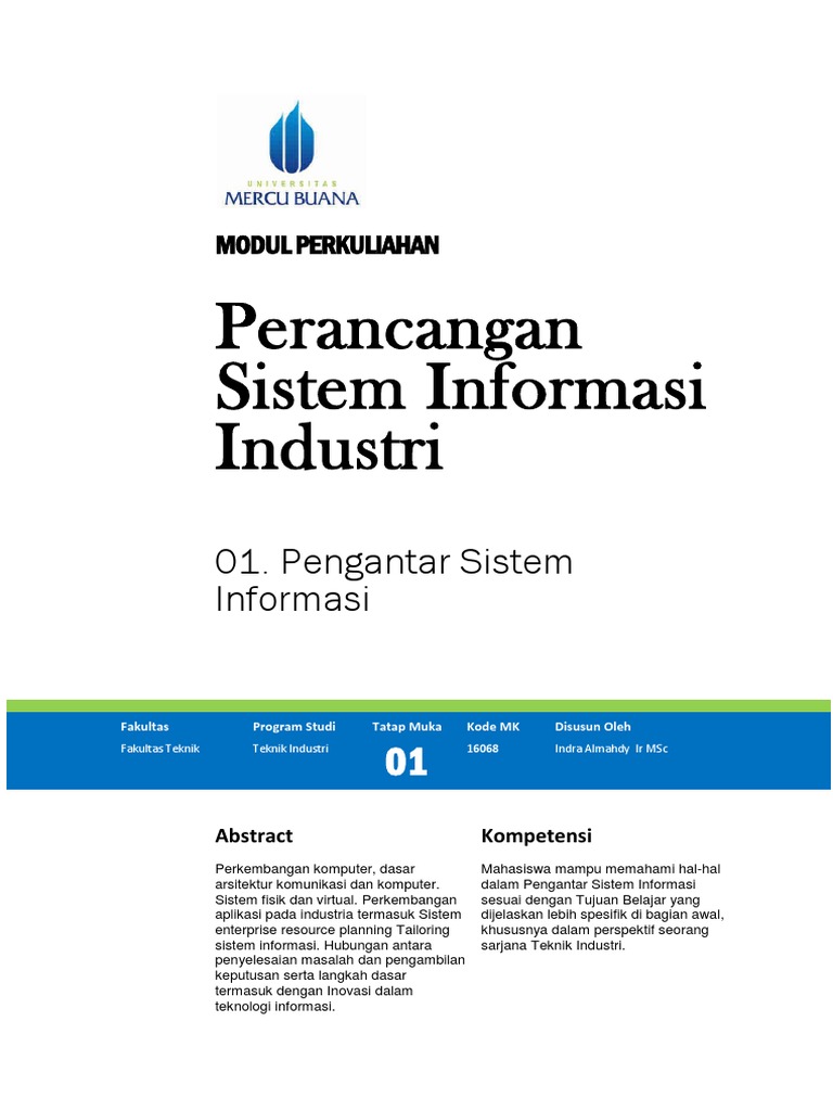 Modul Perancangan Sistem Informasi Industri (TM1) | PDF