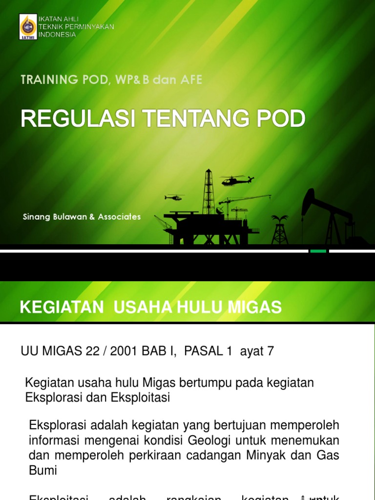 Regulasi POD dalam Kegiatan Hulu Migas | PDF