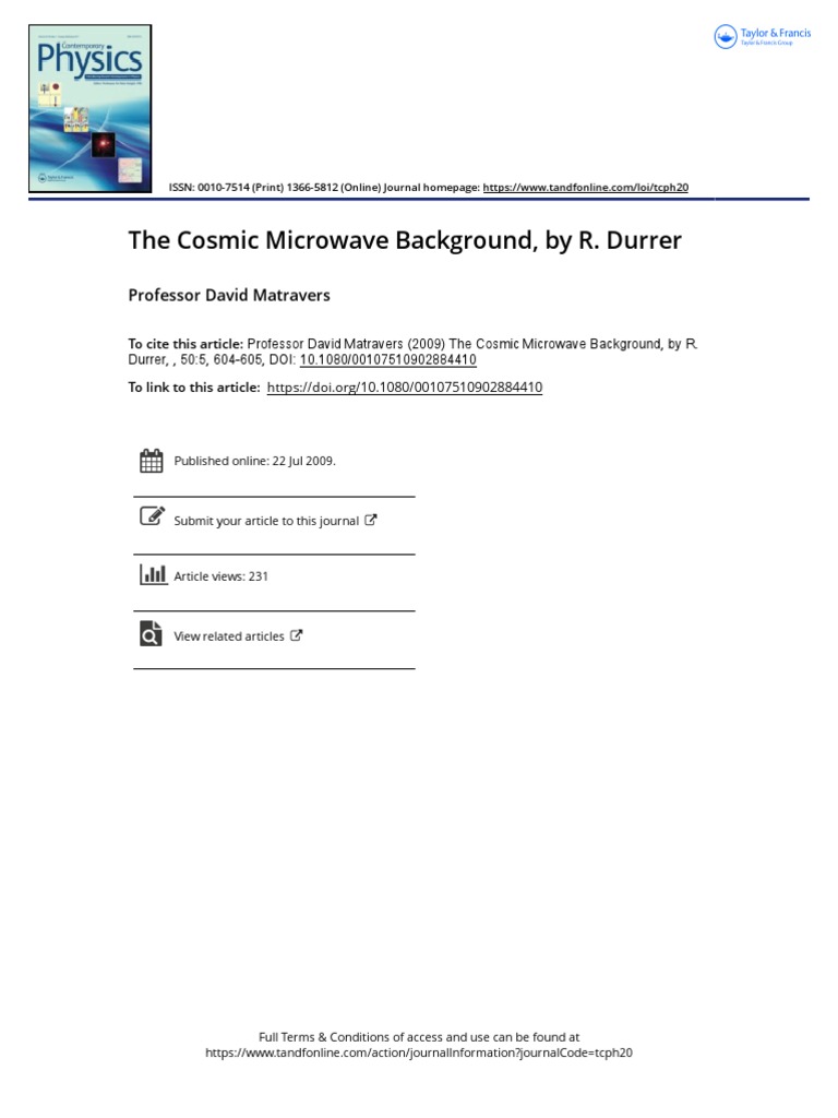 Cosmic Microwave Background Overview | PDF | Cosmic Microwave ...