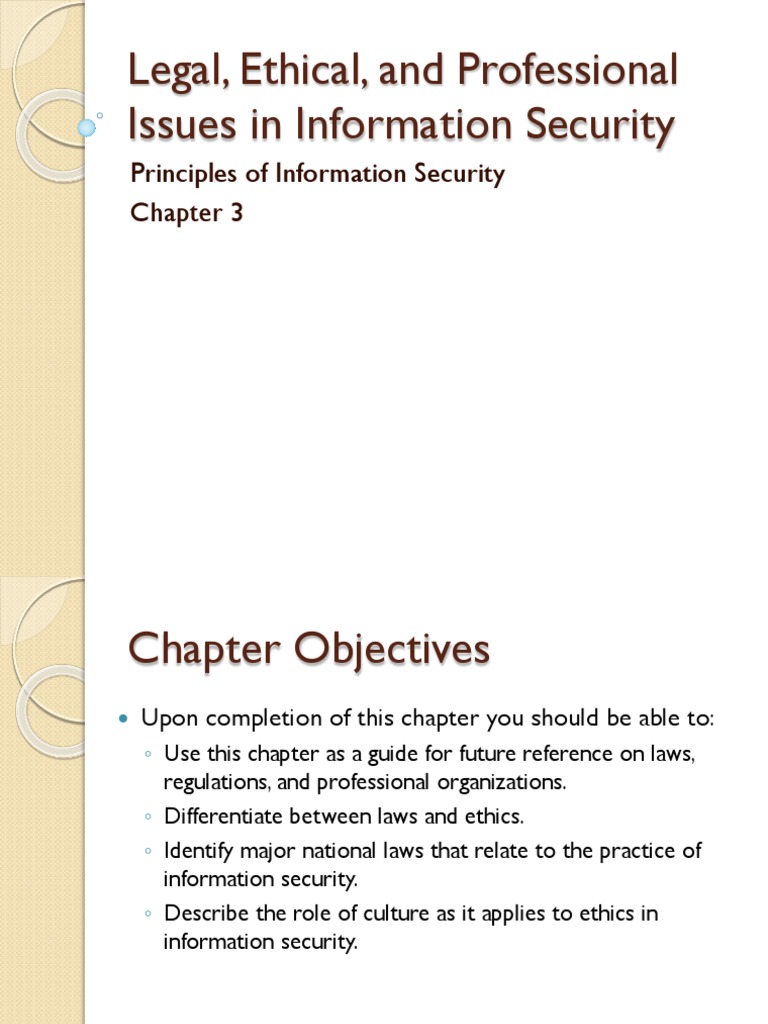 Legal, Ethical, and Professional Issues in Information Security | PDF ...